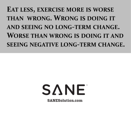 Eat Less, Exercise More Is Worse Than Wrong | SANESolution